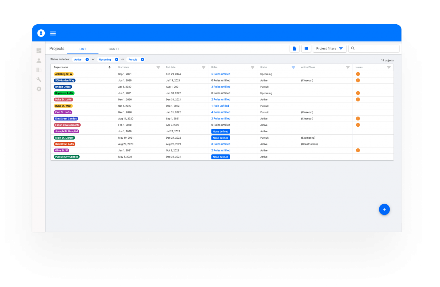 Construction Project Management Database - Bridgit
