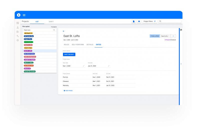 Construction Project Management Database - Bridgit