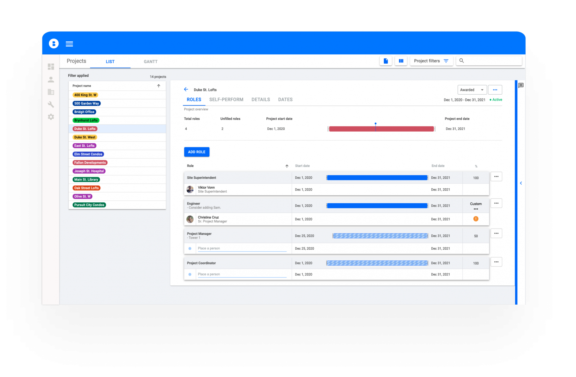 Construction Project Management Database - Bridgit