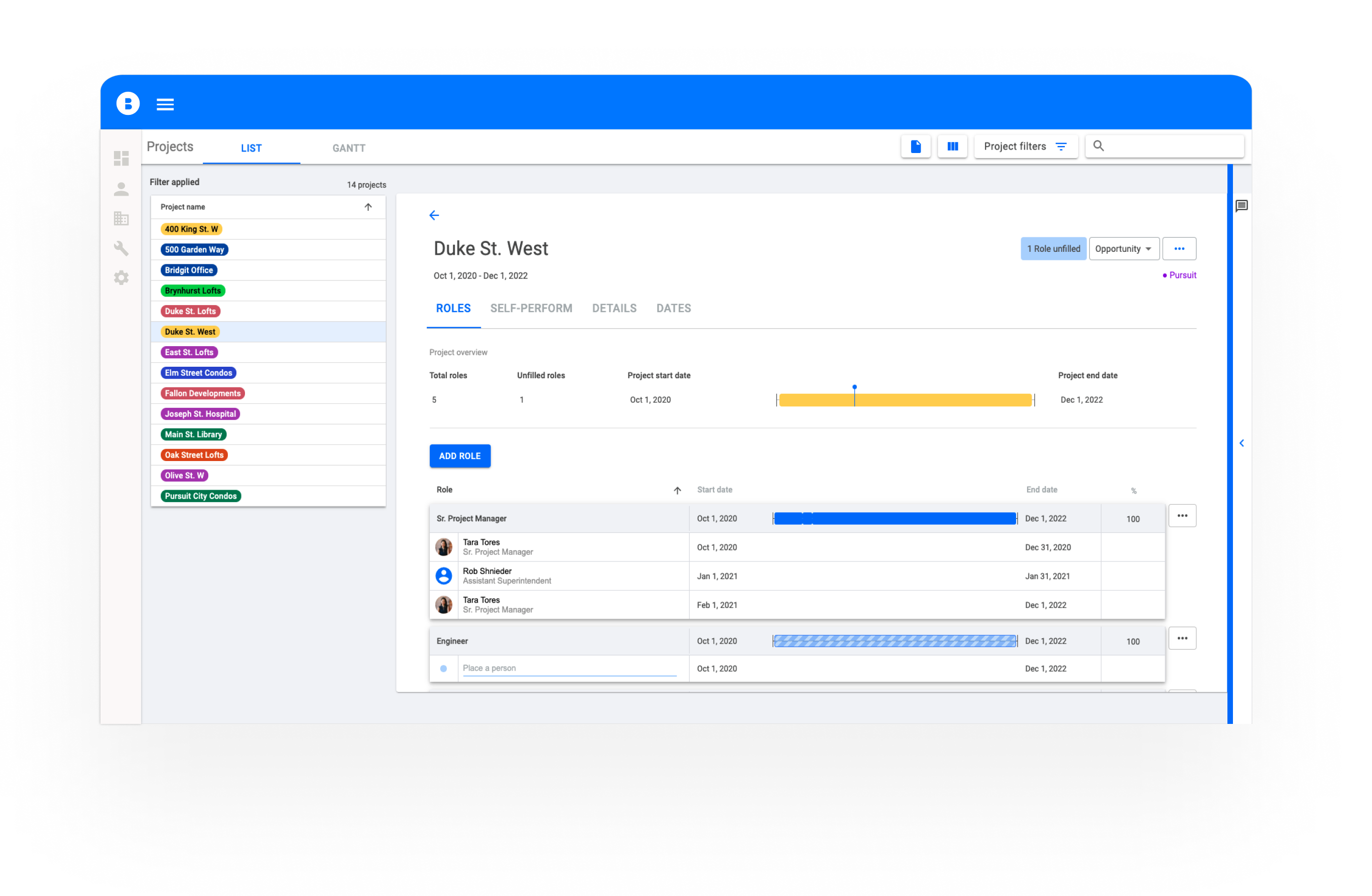 Track Project Opportunities in Bridgit Bench - Bridgit